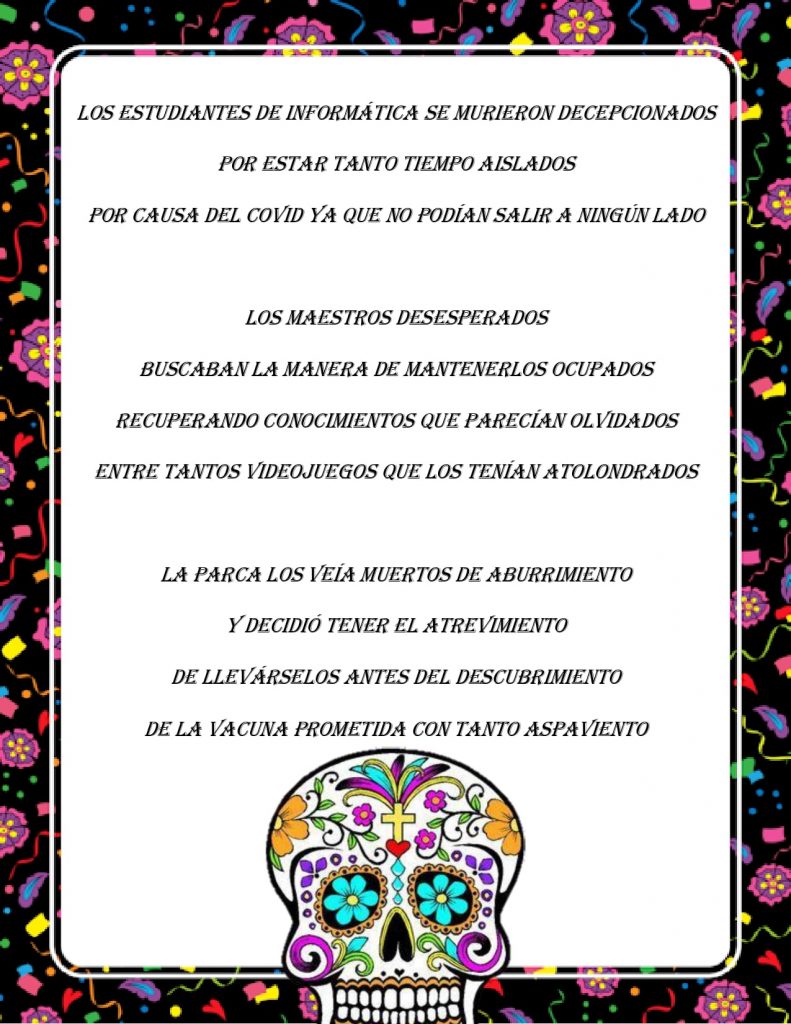 CONCURSO CALAVERITAS LITERARIAS POR DÍA DE MUERTOS - Facultad de ...